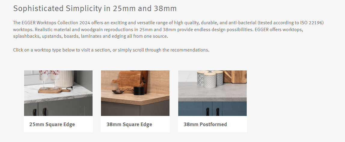 Worktop Combination Guide